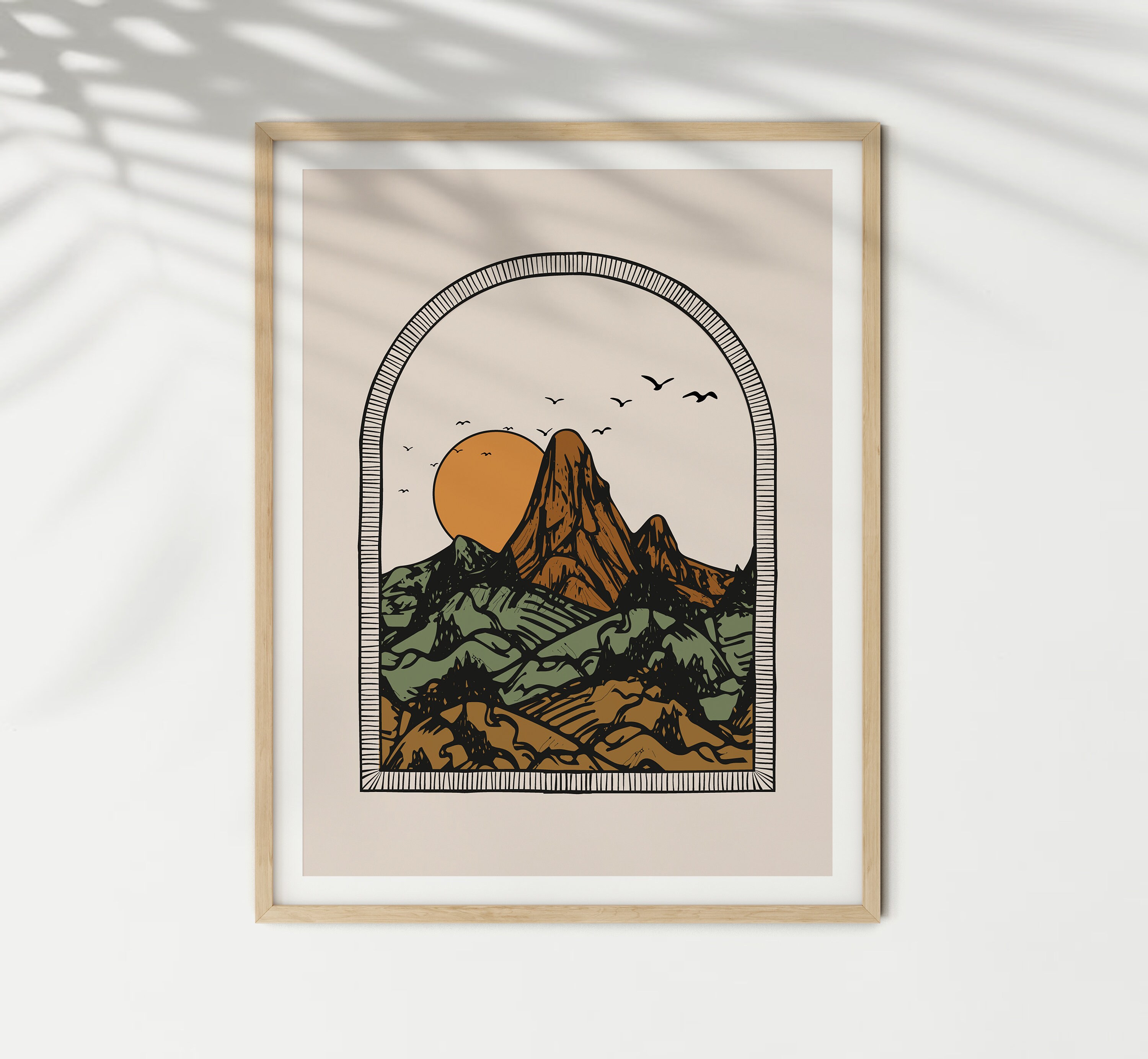 Boho Wall Decor Mountain Print Sunset Print Boho Poster | Etsy