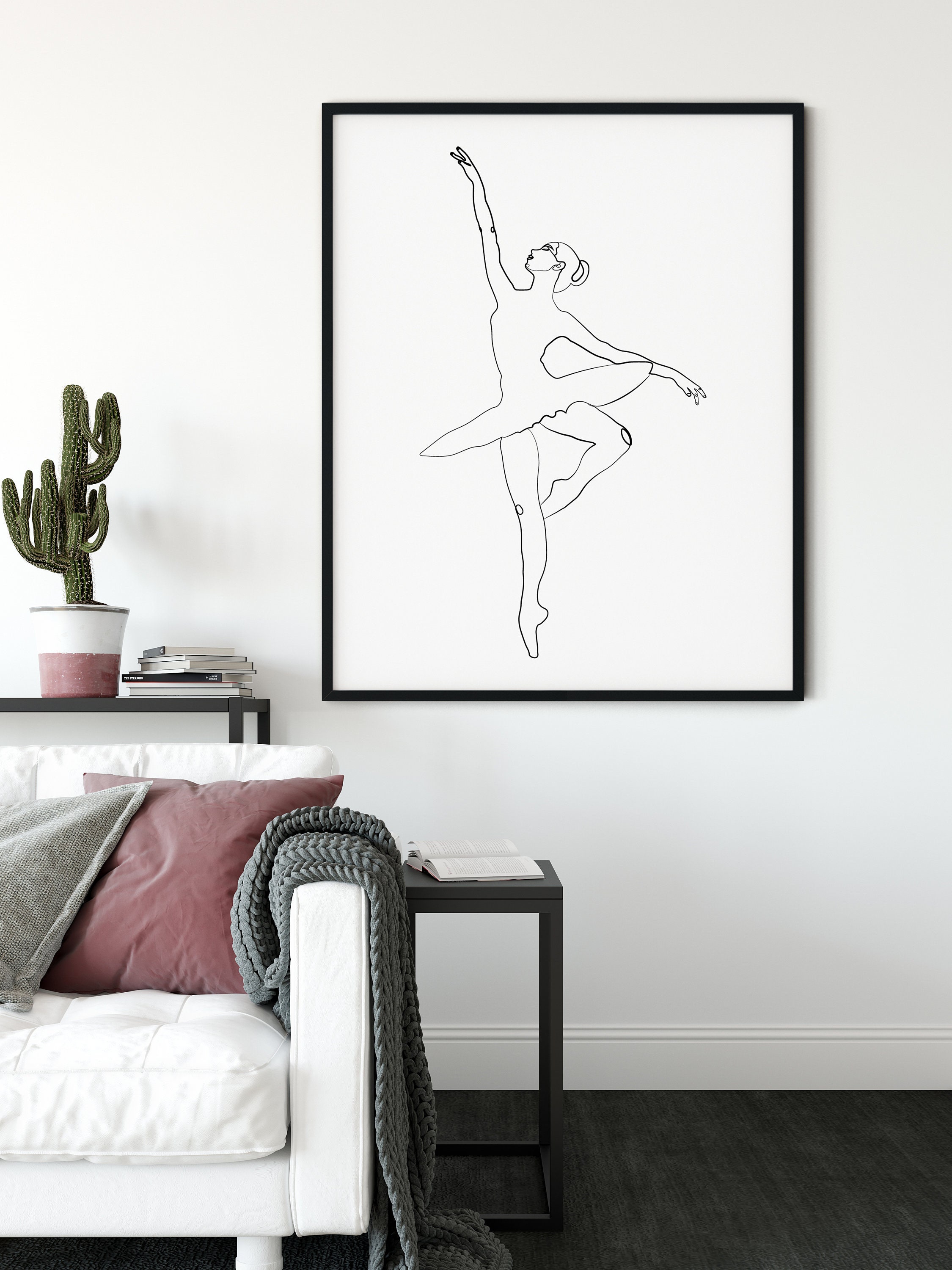 Ballerina Line Art Ballet Dancers Printable Line Drawing - Etsy