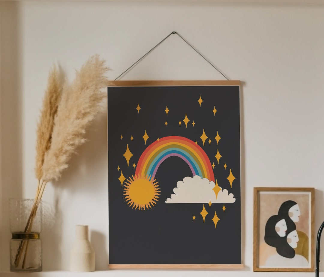 70s Decor, Retro Decor, Retro Rainbow Print, Retro 70s Home Decor, 70s ...