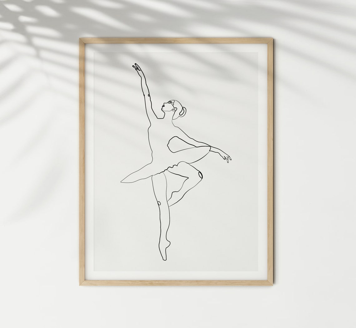 Ballerina Line Art Ballet Dancers Printable Line Drawing - Etsy