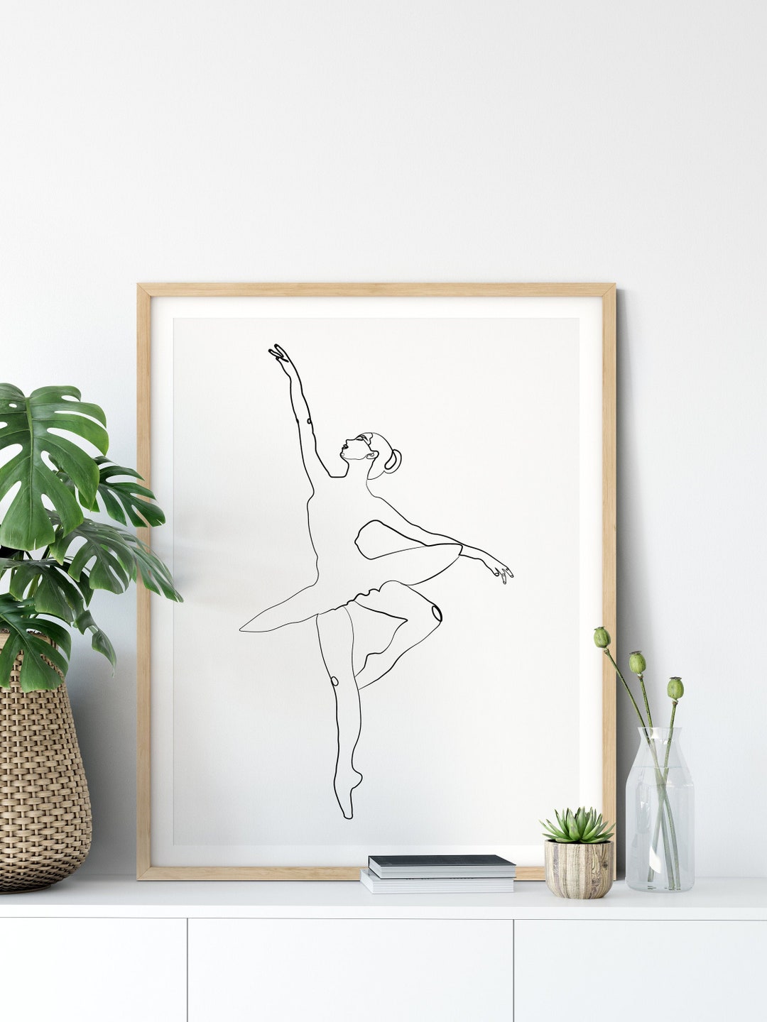 Ballerina Line Art, Ballet Dancers Printable, Line Drawing, Ballet Art ...
