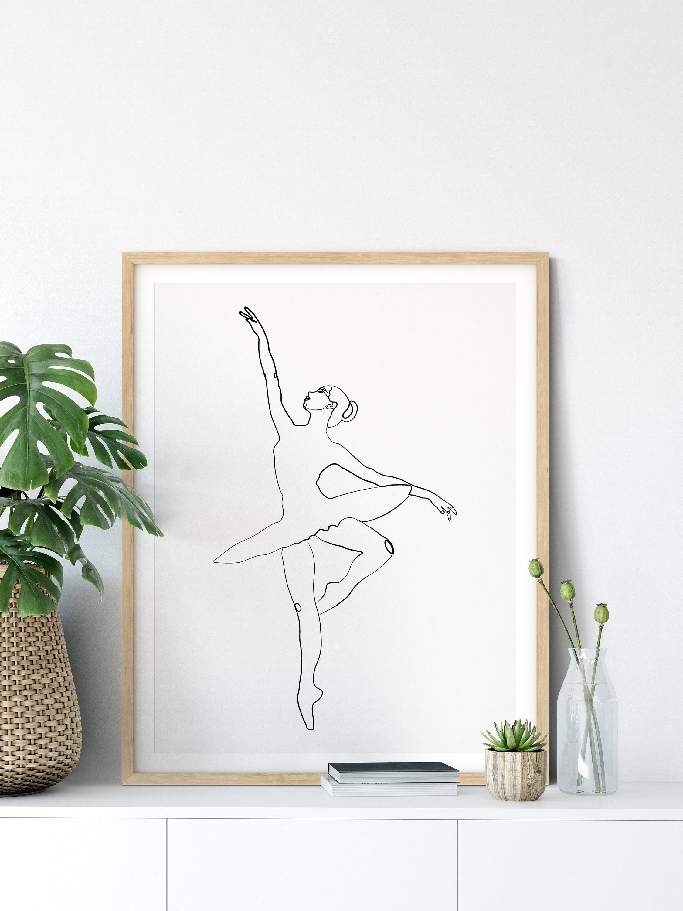 Ballerina Line Art Ballet Dancers Printable Line Drawing - Etsy