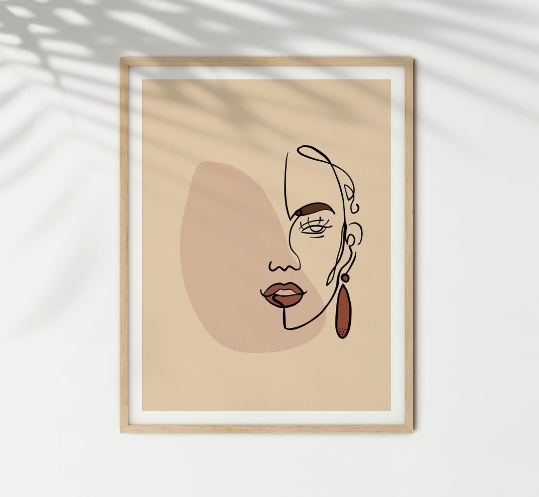 Boho Wall Decor, Abstract Line Drawing, Line Art, Minimalist Line ...