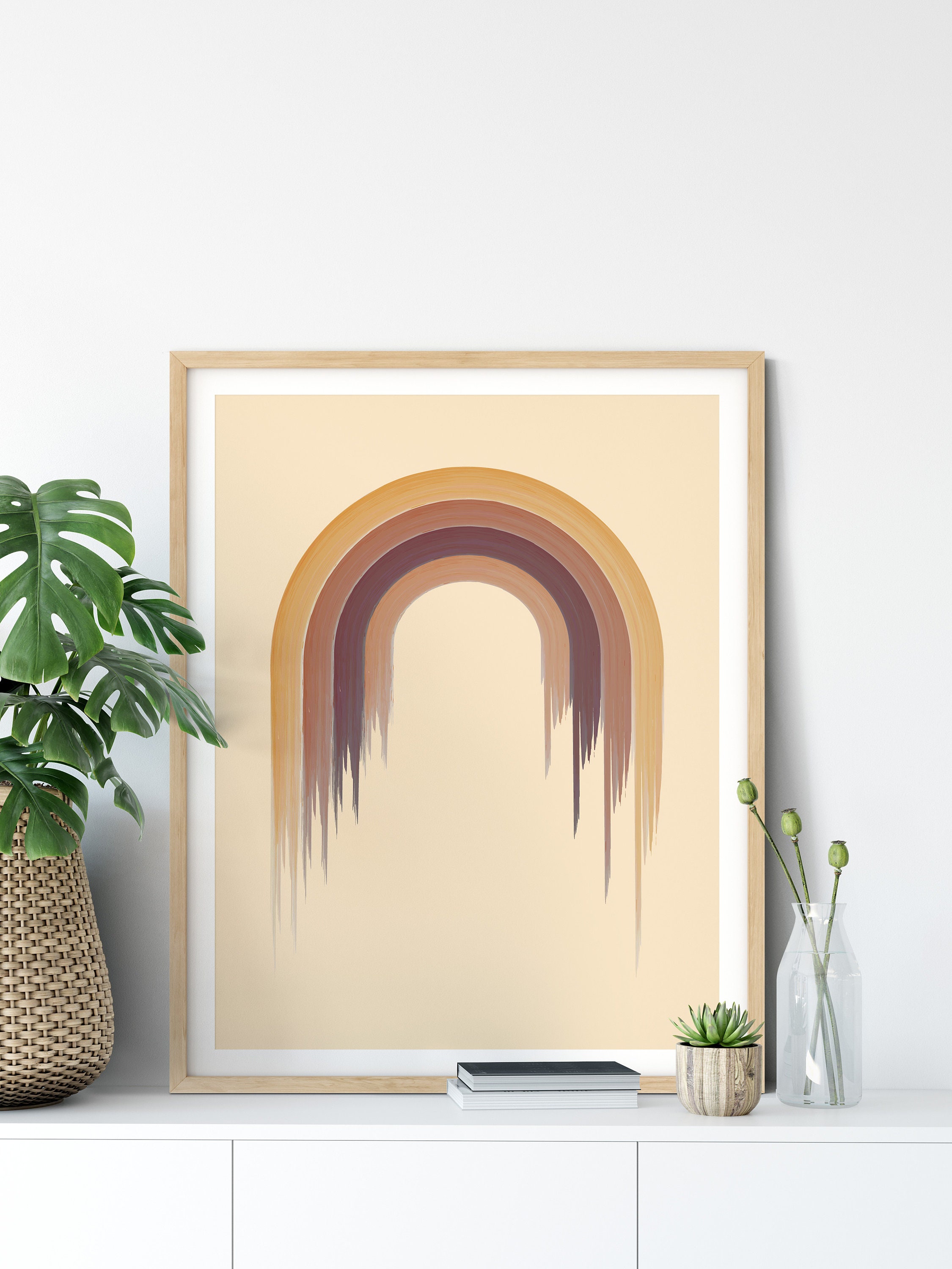 Boho Rainbow Print Boho Wall Decor Abstract Rainbow Terracotta - Etsy