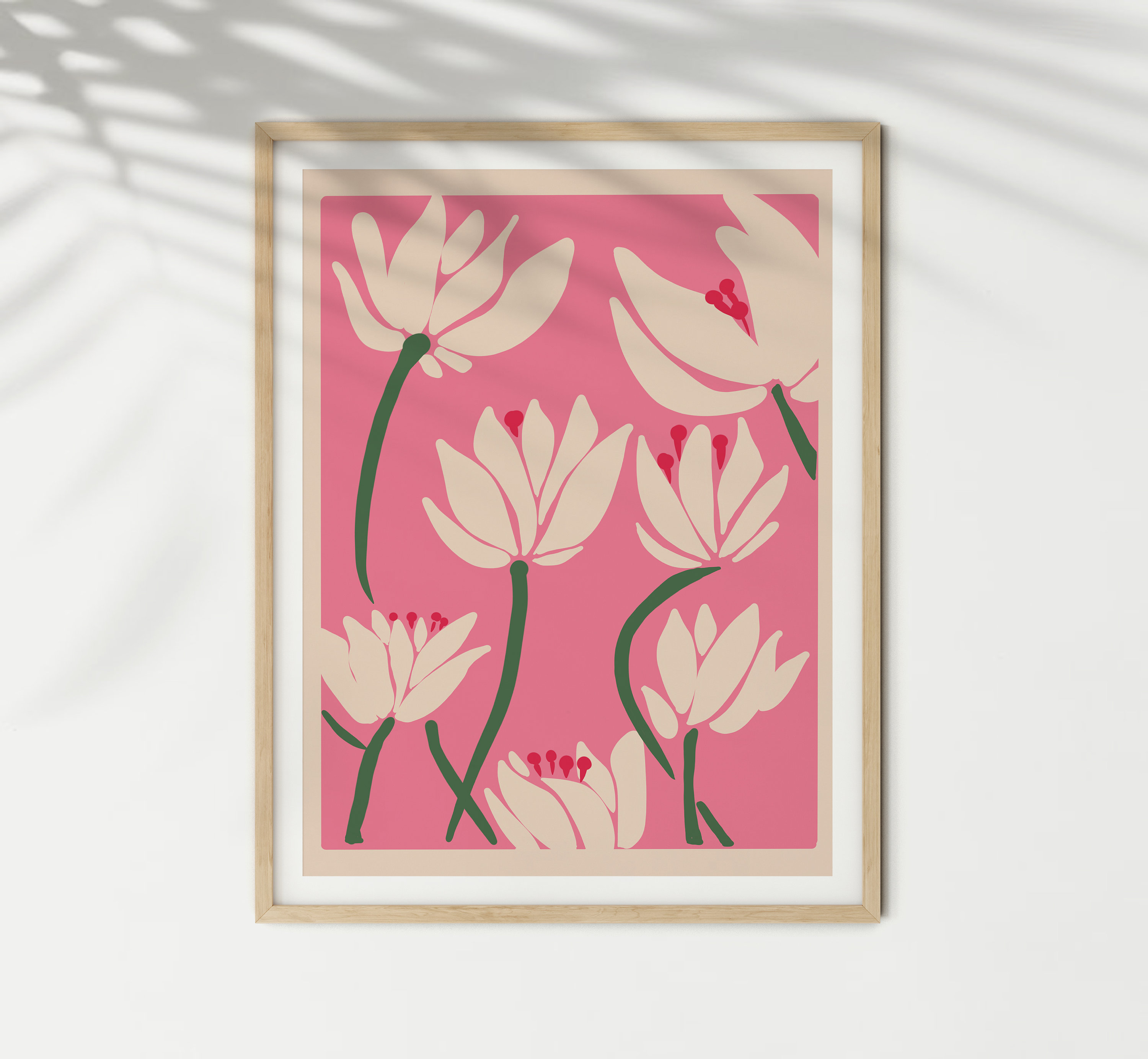 Pink Flower Prints Flower Wall Art Boho Floral Print - Etsy