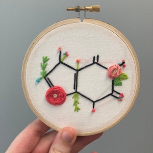 Hand Embroidery, Science Themed Decor, Embroidery Hoop Art, Molecule ...