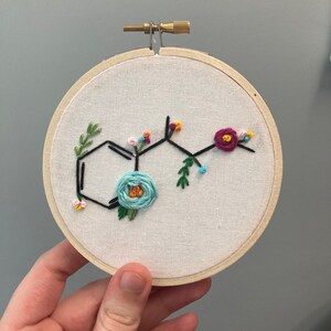Hand Embroidery, Science Themed Decor, Embroidery Hoop Art, Molecule ...