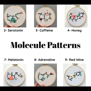 Hand Embroidery, Science Themed Decor, Embroidery Hoop Art, Molecule ...
