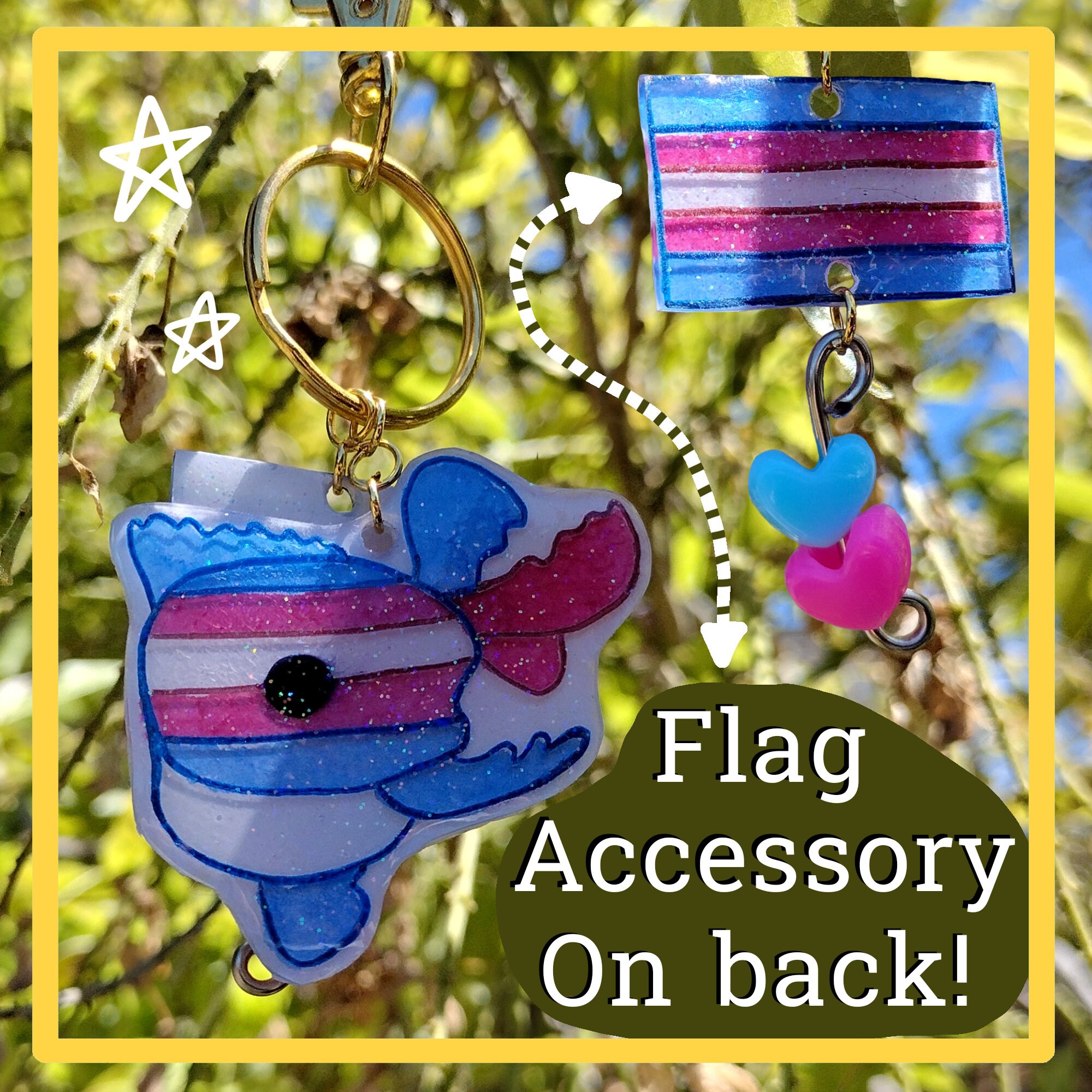 Transgender/trans Pride Flag Acrylic Keychain, Glittery and Handmade - Etsy