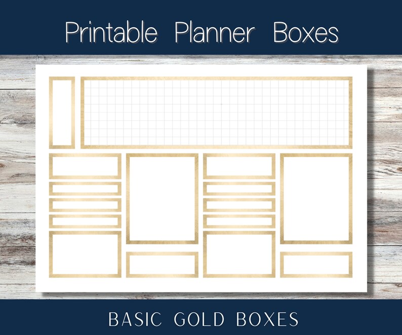Basic Planner Boxes Gold Boxes Note Boxes Matte Sparkly - Etsy