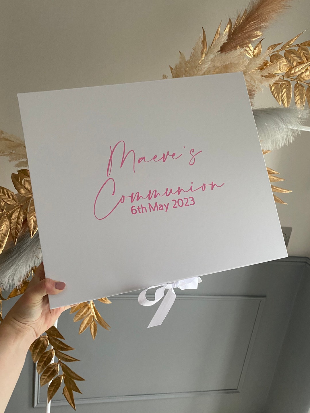 Communion Day Gift Box, Communion Box, Present Box, White Magnetic ...