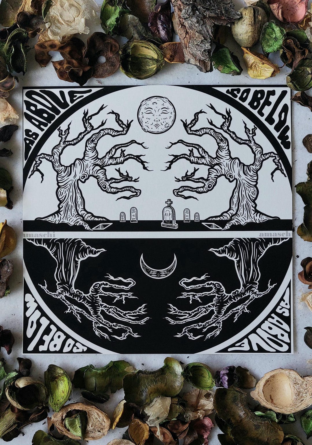 As Above, so Below Art Print - Drawing Nature Decoration Art Artwork ...