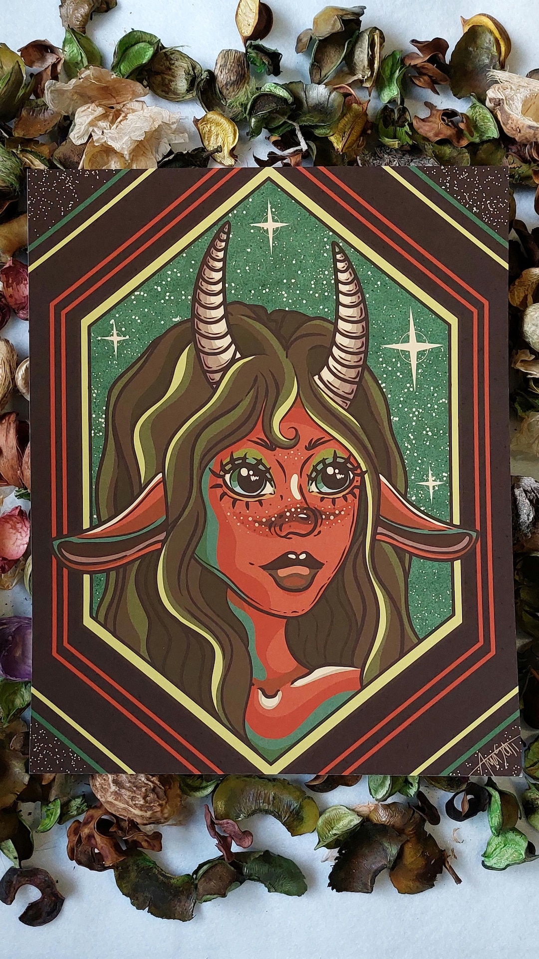 Retro Fauna Print - Drawing Illustration Mystical Mythological Decor ...