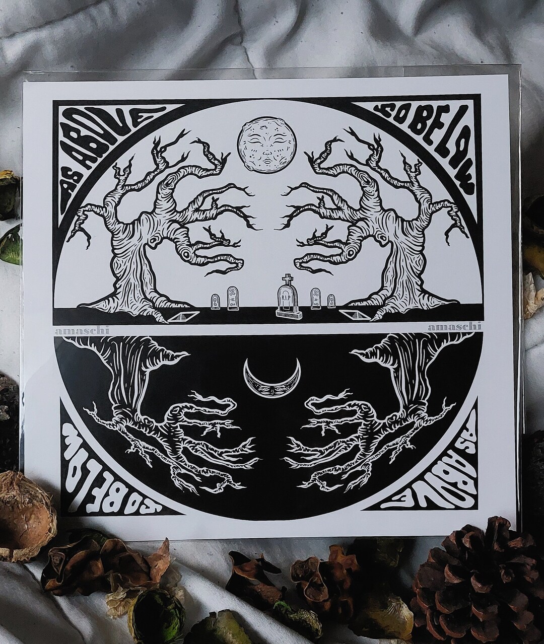 As Above, so Below Art Print Drawing Nature Water Bottle Safe ...