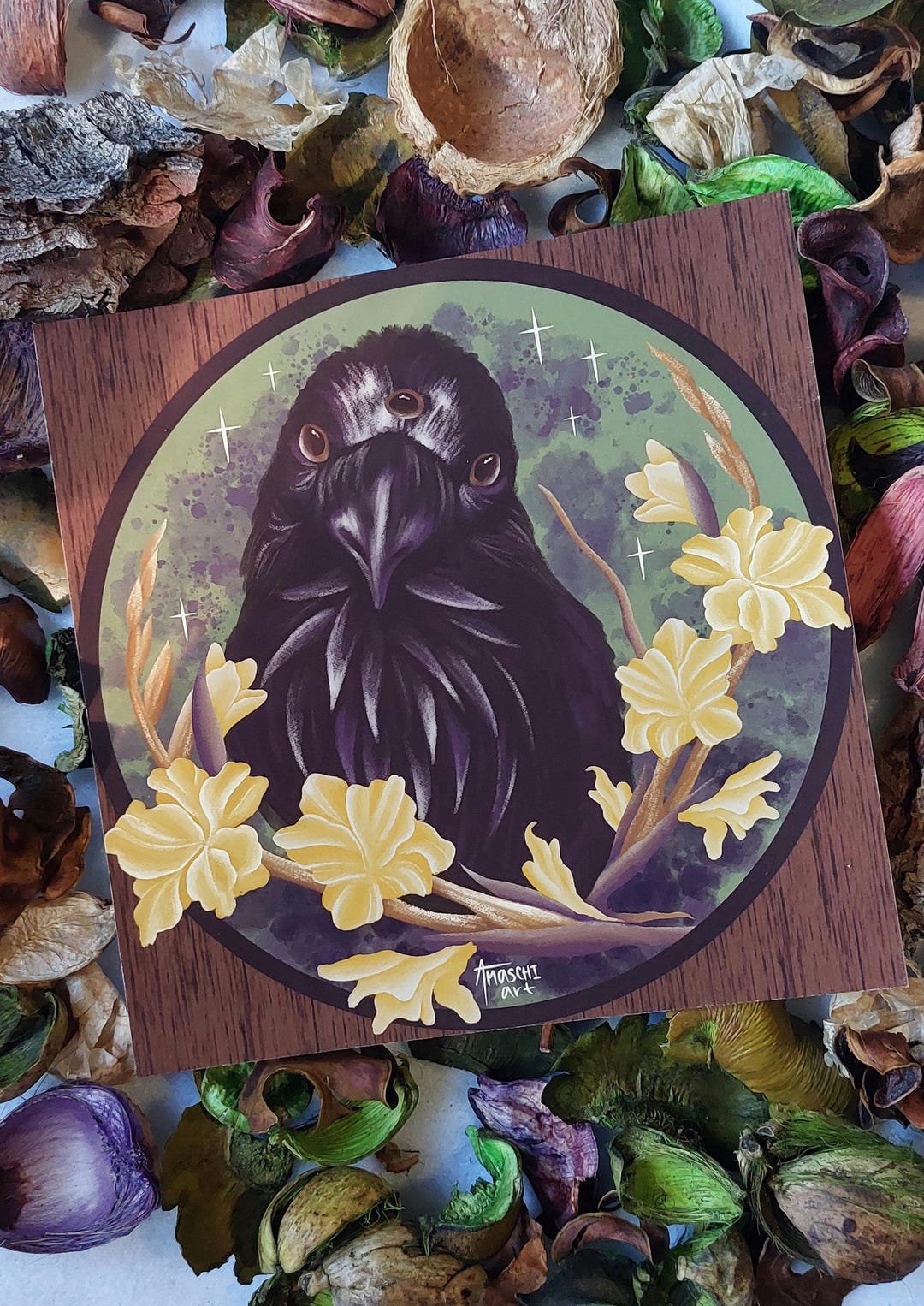 Third Eye Raven Print - Drawing Illustration Nature Cute Goth Horror ...