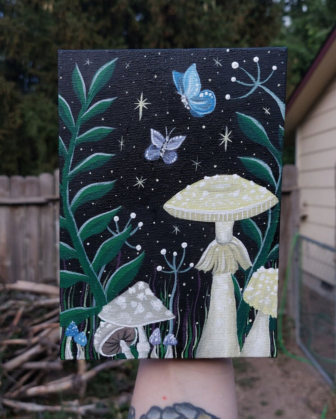 Pale Night - Original Hand Painted Acrylic on Stretched Canvas - Etsy