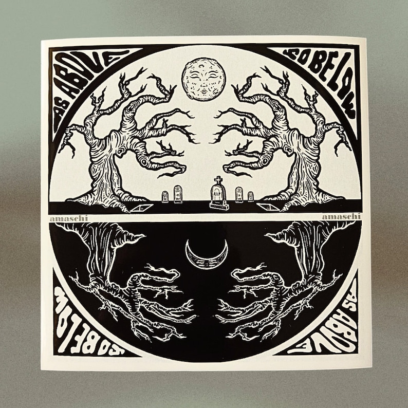 Large as Above so Below Sticker Nature Water Bottle Safe Decoration Art ...