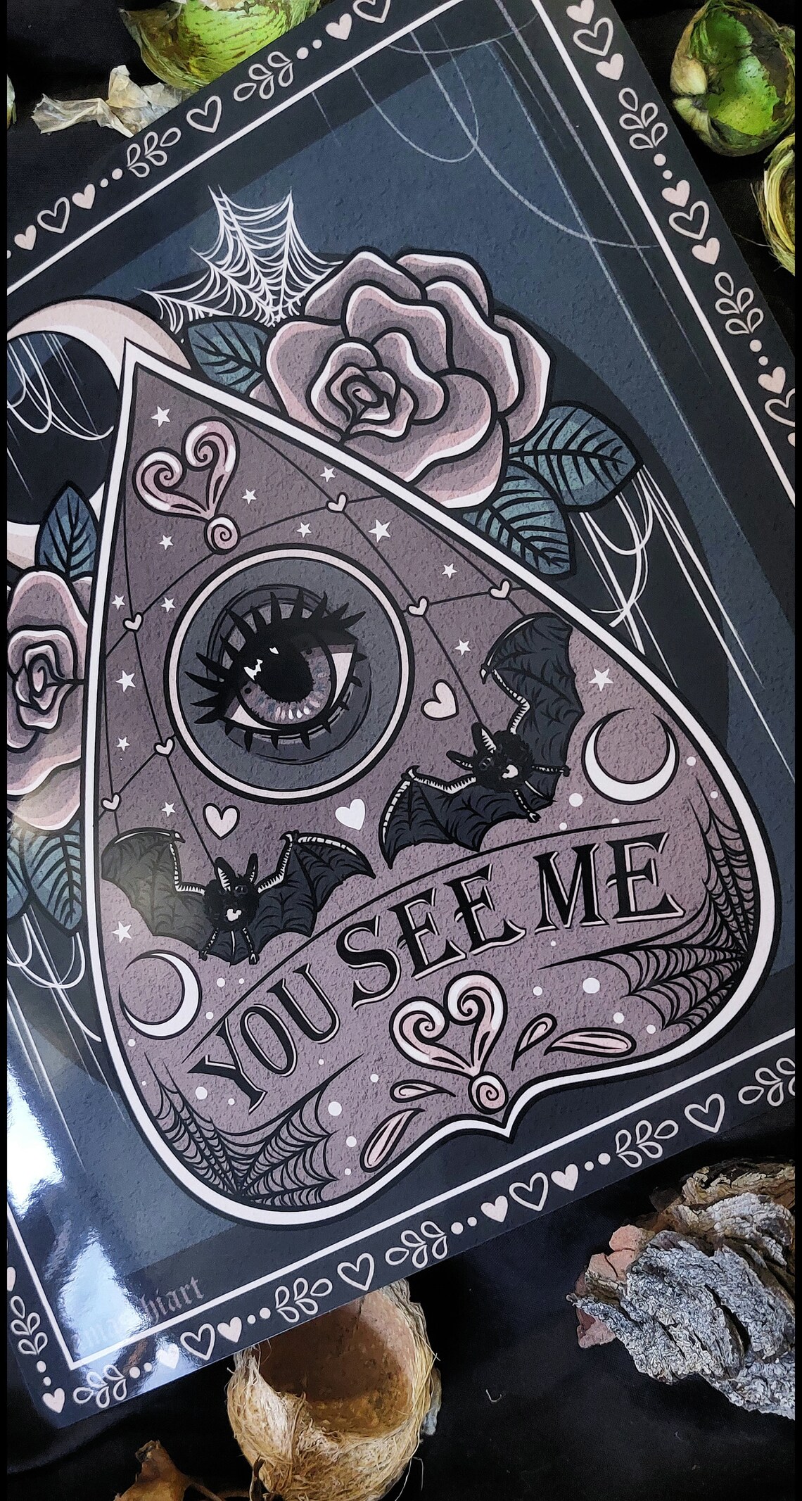 You See Me Print - Planchet Ouija Drawing Illustration Cute Goth Horror ...