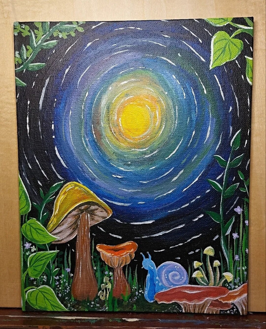 Magic Rays Original Hand Painted Acrylic on Canvas Board - Etsy