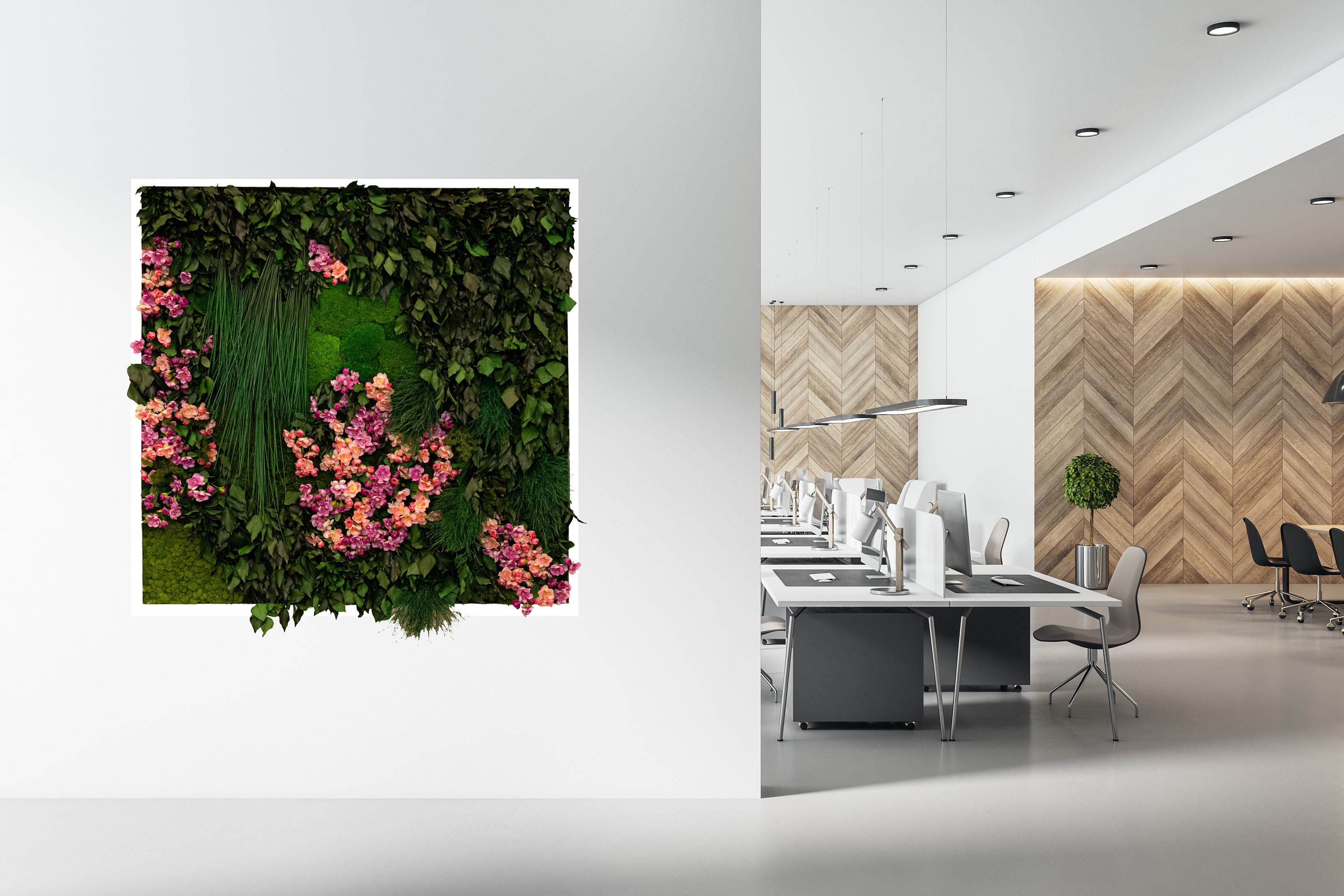 Preserved Moss Wall Skipper Pink Art by NATURALIST Biophilic Design ...