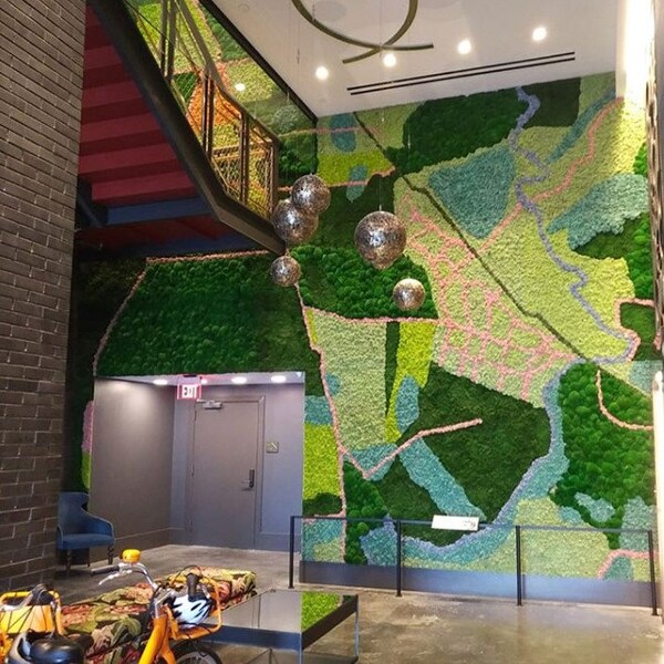 Preserved Moss Wall Skipper Pink Art by NATURALIST Biophilic Design ...