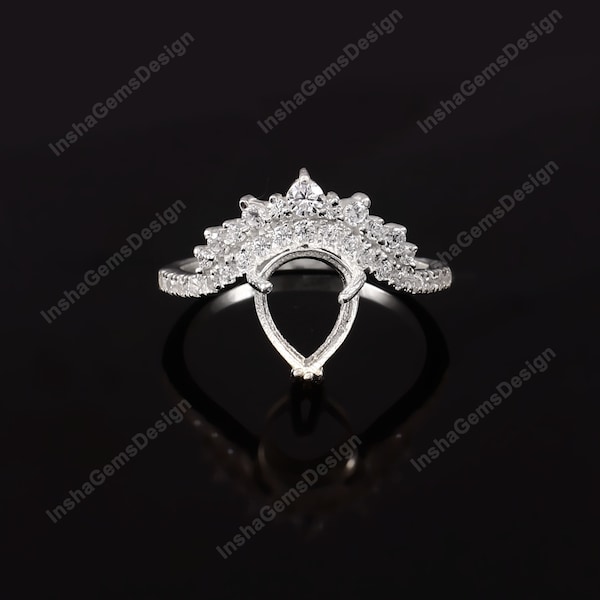Pear Shaped Mount Ring - Etsy
