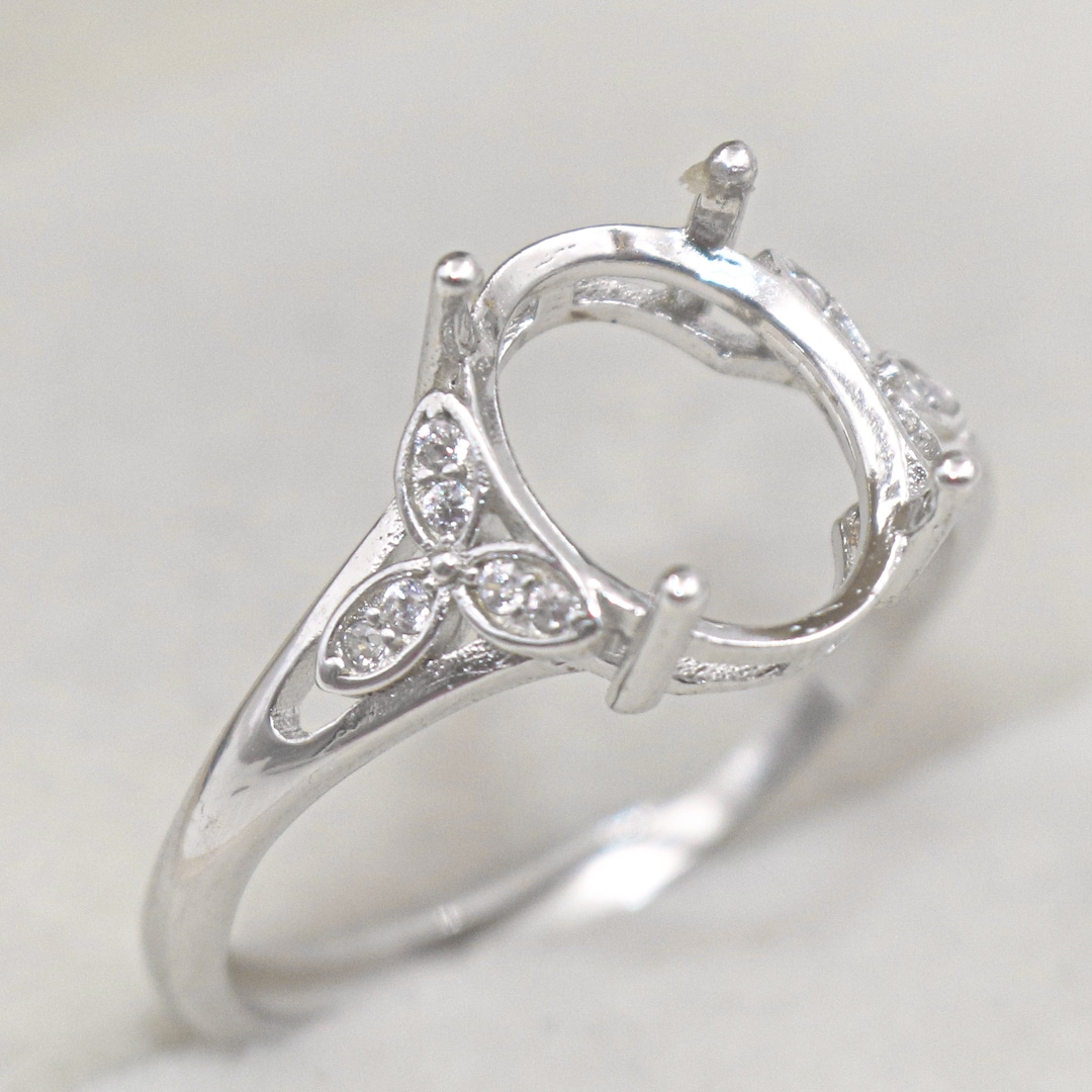 Boho Ring 925 Sterling Silver Ring Semi Mount Ring Gemstone Size 8x10 ...