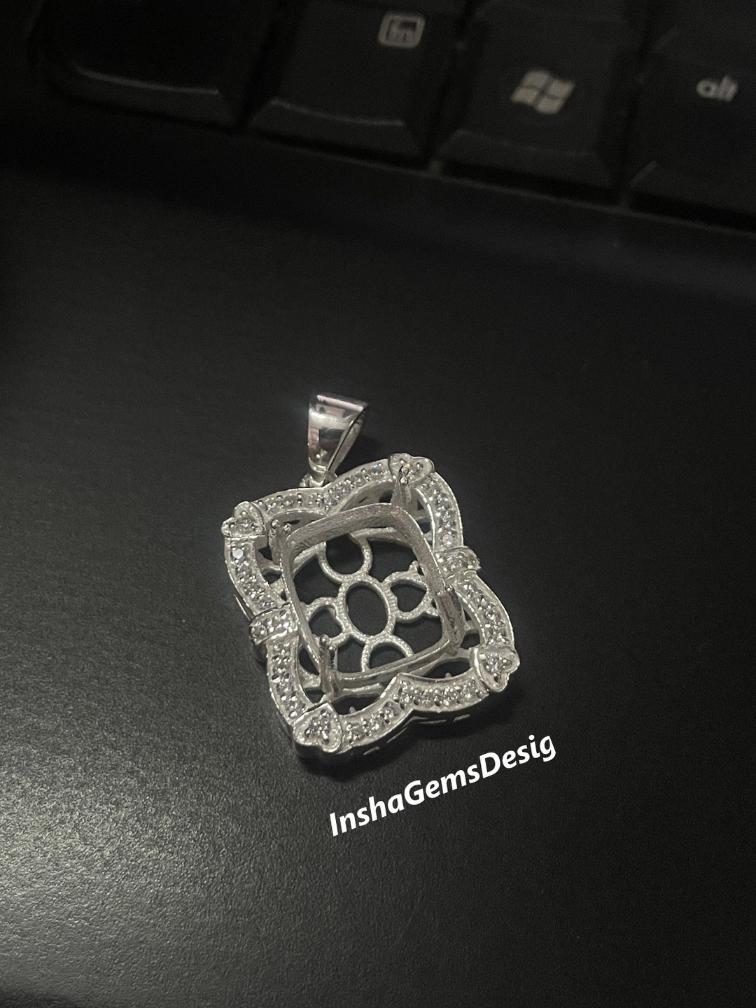 Semi Mount Pendant 925 Sterling Silver 4x6mm to 15x18mm Cushion Shape ...