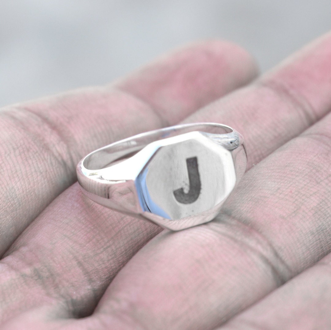 Solid 925 Sterling Silver & 18k Gold Filled Rings, Silver J Rings ...