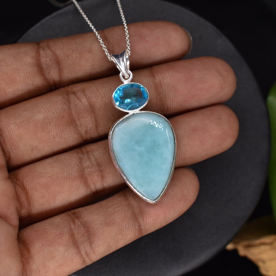 Natural Larimar Pendants Original Larimar Aaalarimar 925 - Etsy