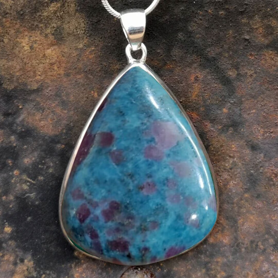 Natural Ruby in Kyanite Pendant, Ruby in Kyanite Pendant, Gemstone ...