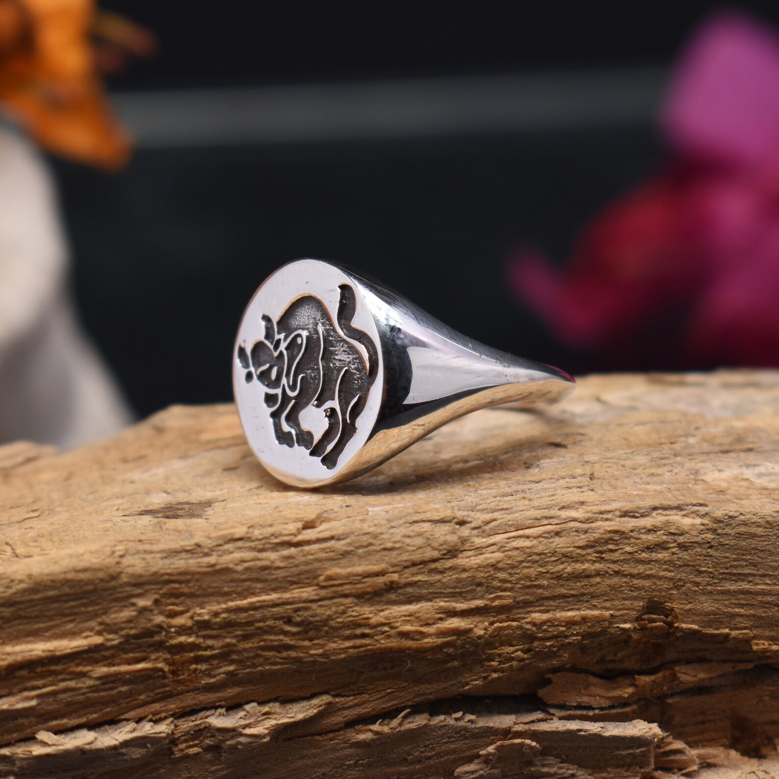 Bold Taurus Signet Ring Birthday Signet Ring Astrology - Etsy
