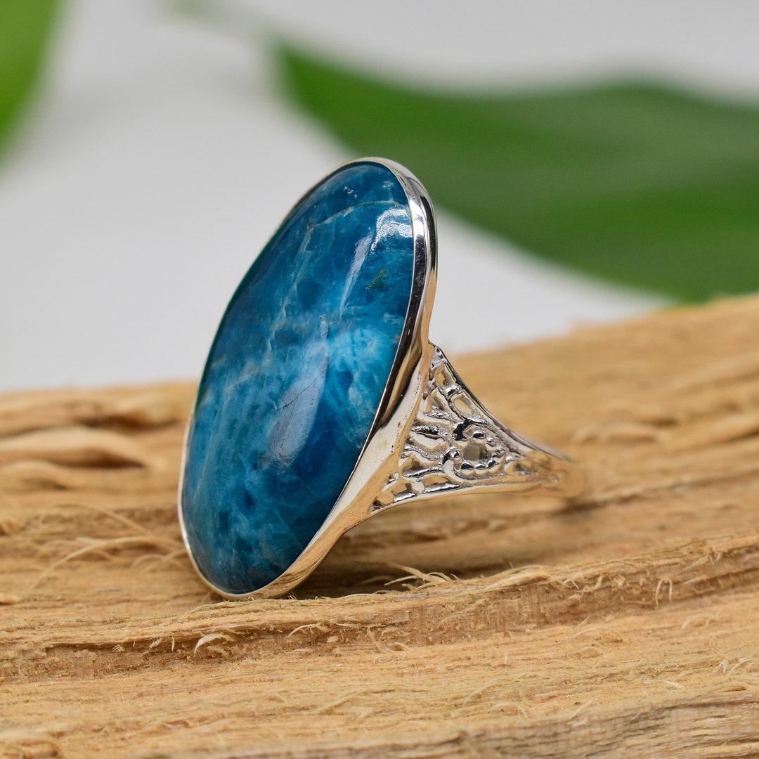 Natural Chrysocolla Ring, Gemstone Jewelry, Chrysocolla Ring, 925 ...