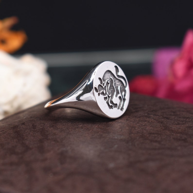 Bold Taurus Signet Ring Birthday Signet Ring Astrology - Etsy