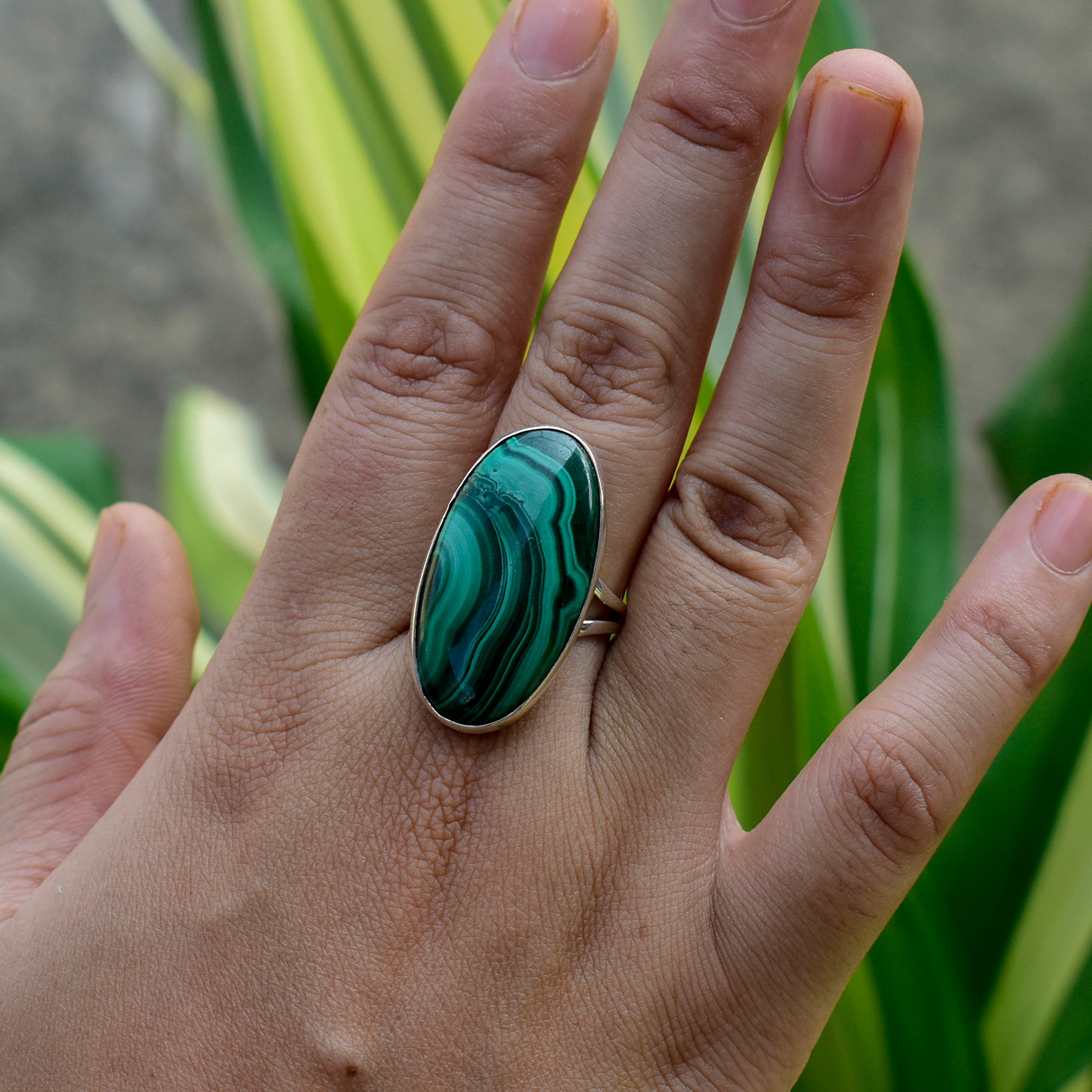 Malachite Ring AAA Gemstone Ring Daily Wear Ring 925 Silver - Etsy