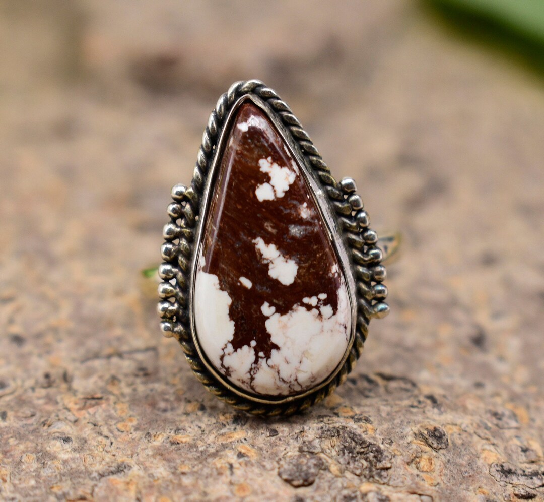 Wild Horse Magnesite Ring: Handmade 925 Sterling Silver Gemstone ...