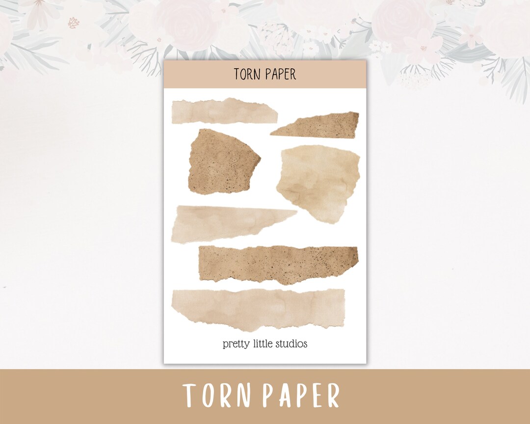 Torn Paper Sticker Sheet Bullet Journal Stickers Layering - Etsy