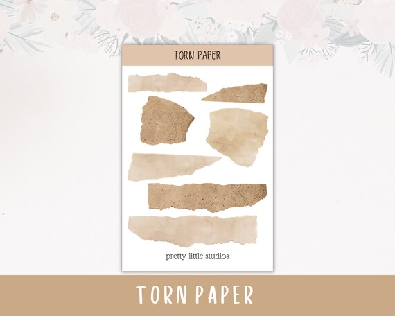 Torn Paper Sticker Sheet Bullet Journal Stickers Layering - Etsy