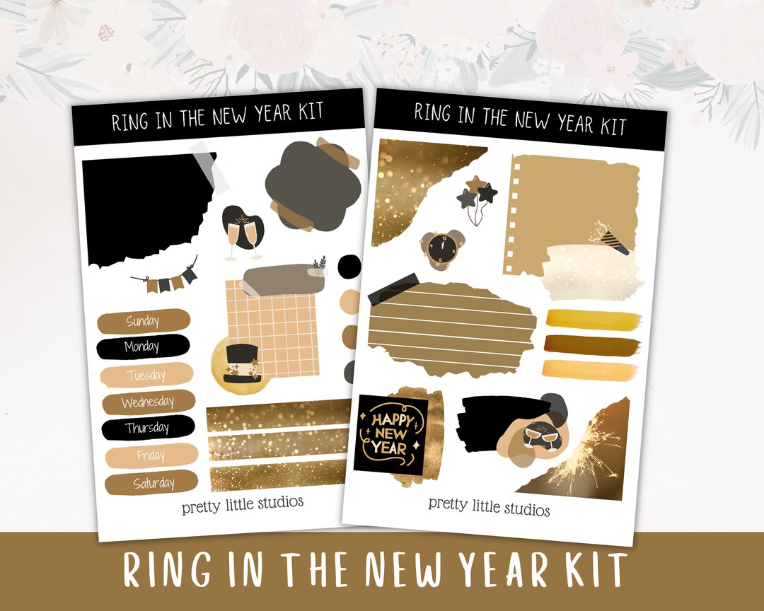 Ring in the New Year Journaling Sticker Kit Bullet Journal - Etsy