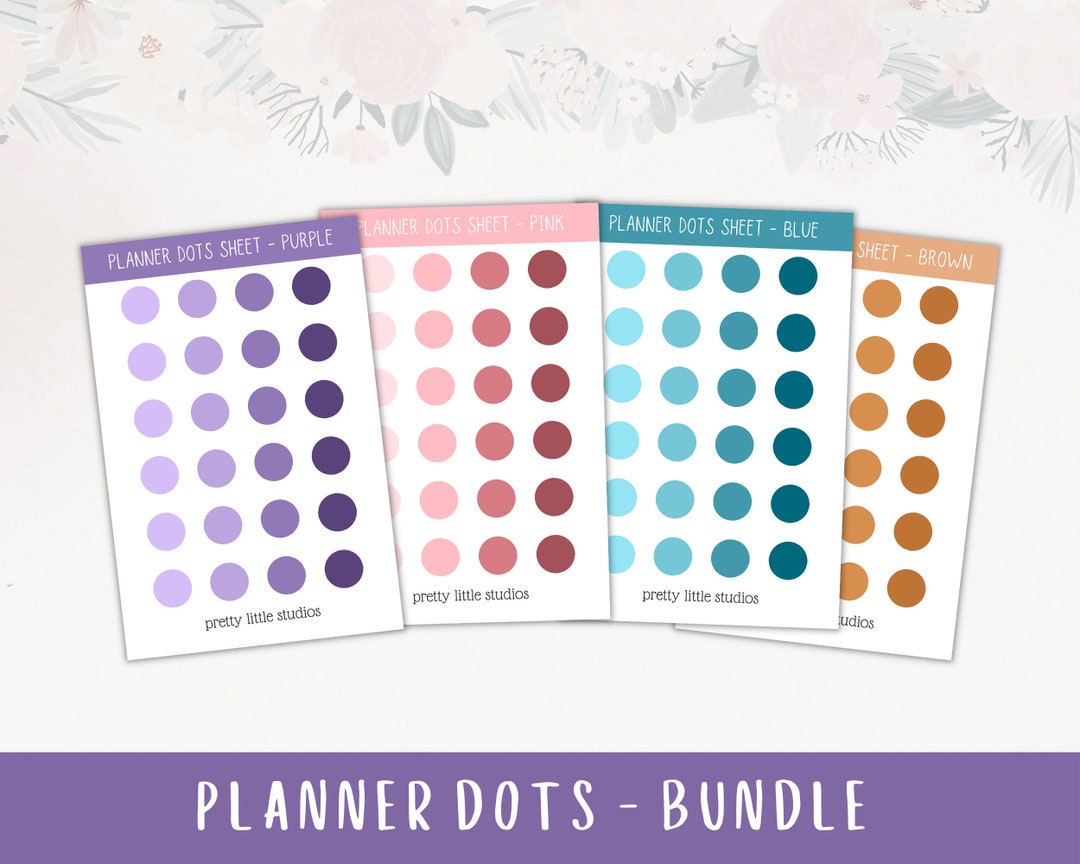 Planner Dot Sticker Sheets - Bullet Journal Stickers - Planner Stickers ...