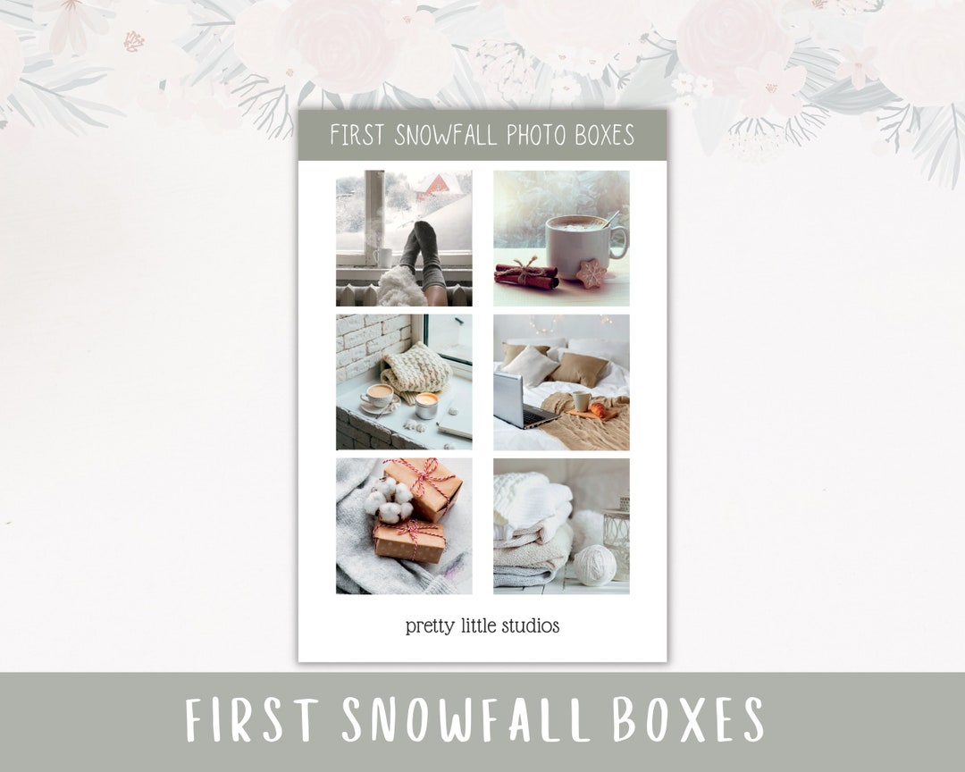 First Snowfall Photo Boxes Sticker Sheet Winter Journal Stickers Happy ...