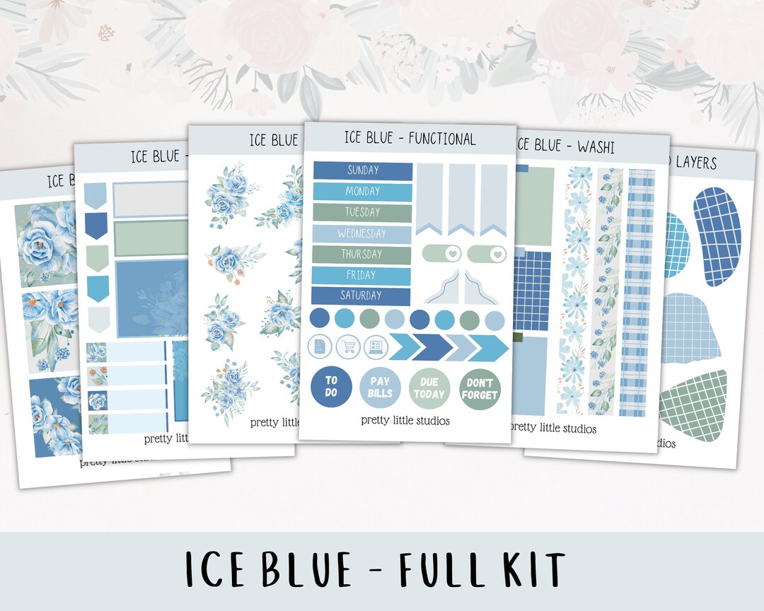 Ice Blue Happy Planner Standard Vertical Sticker Kit - Planner Stickers ...