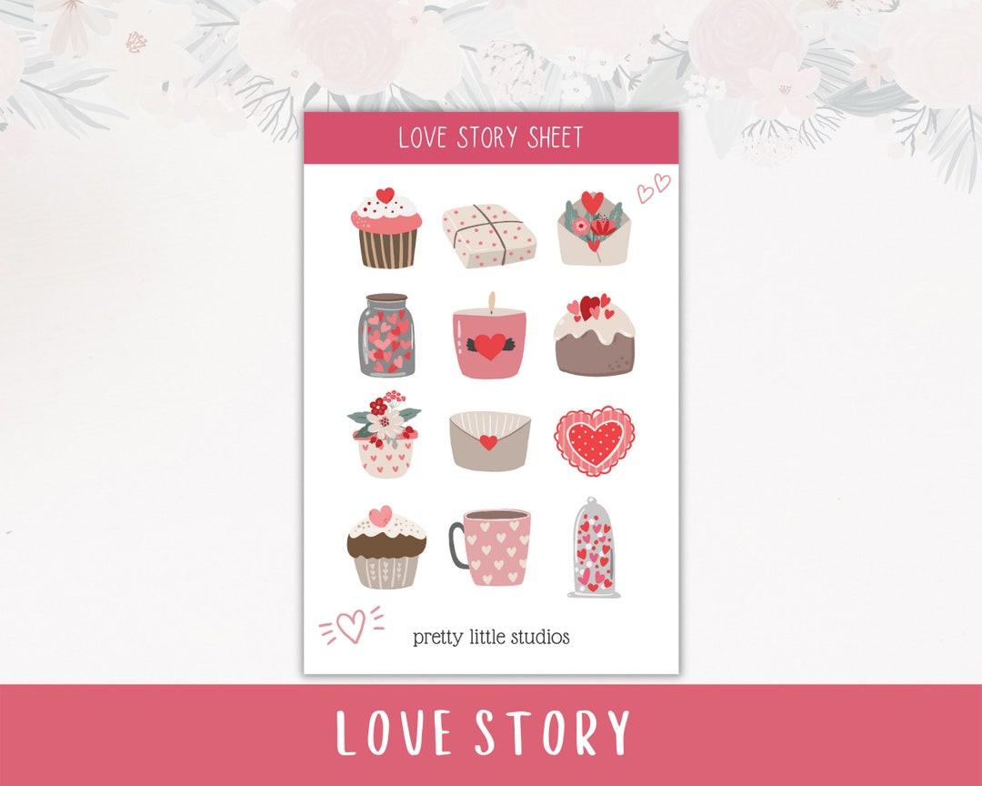 Love Story Decorative Sticker Sheets Bullet Journal Stickers Planner ...