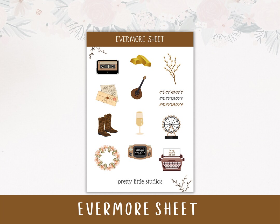 Evermore Album Decorative Sticker Sheets Taylor Swift - Etsy UK