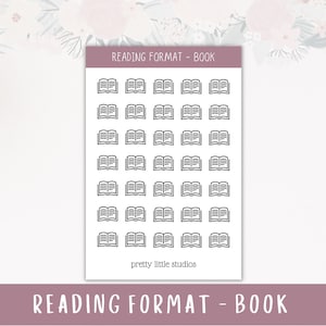Book Format Icon Stickers - Reading Journal Stickers - Audiobook ...
