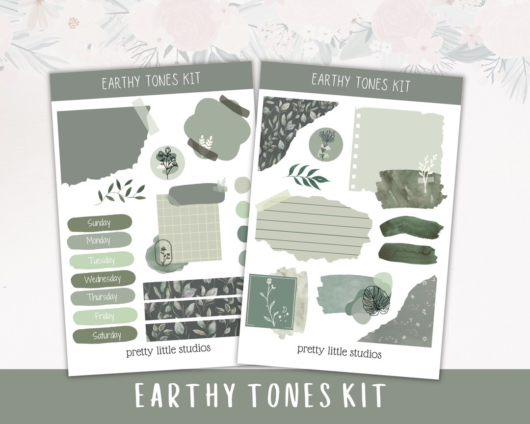 Earthy Tones Mini Kit Bullet Journal Sticker Kit Planner Stickers Kit ...