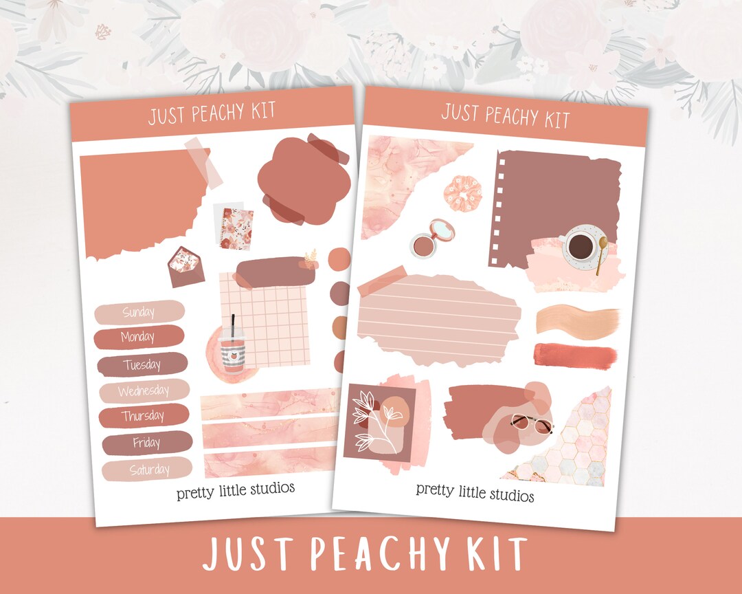 Just Peachy Mini Journal Sticker Kit - Bullet Journal Sticker Kit ...