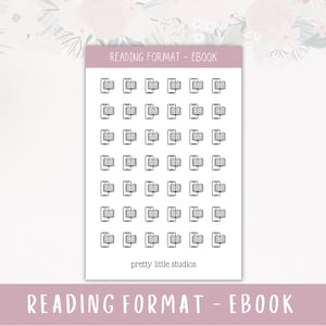 Book Format Icon Stickers - Reading Journal Stickers - Audiobook ...
