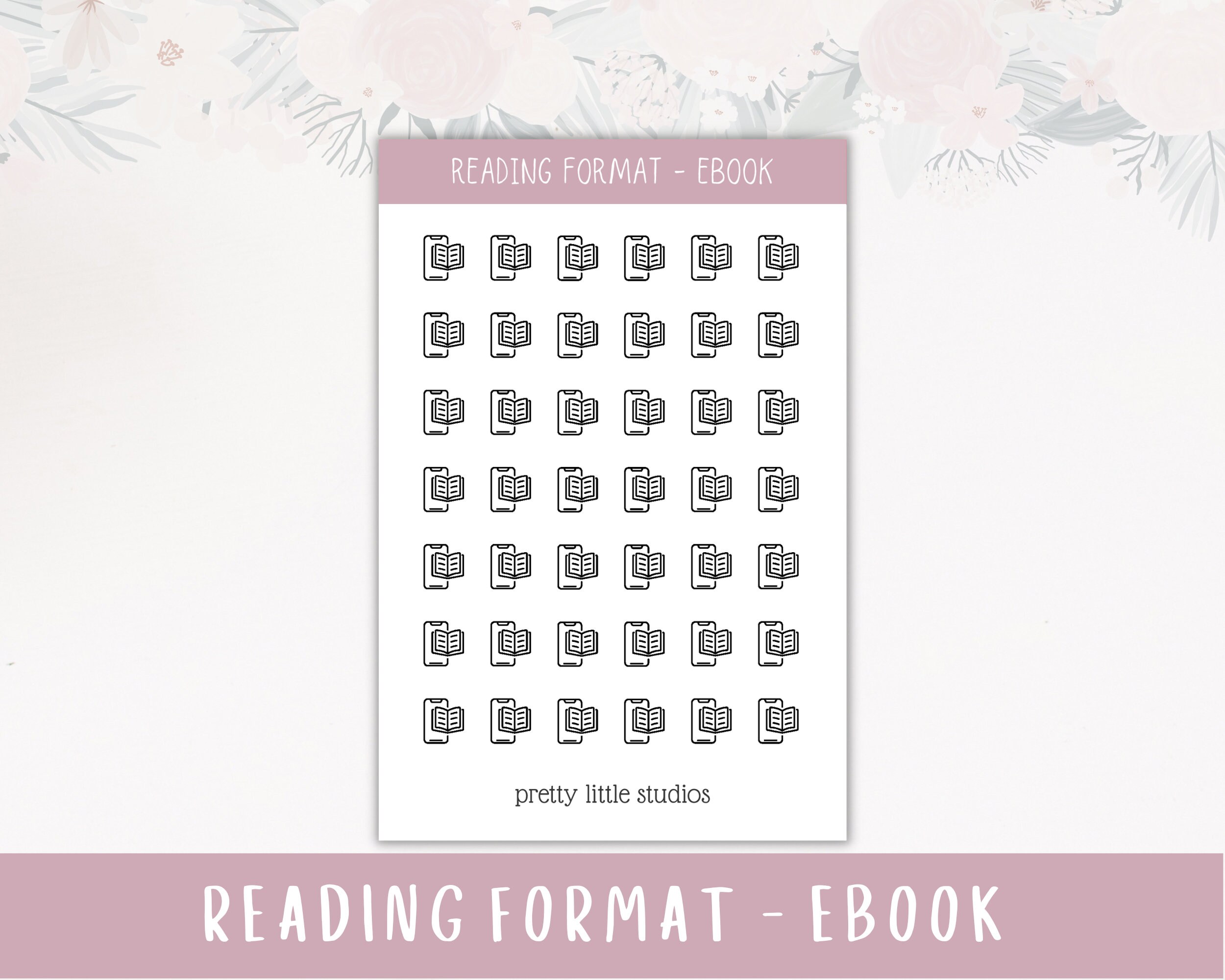 Book Format Icon Stickers - Reading Journal Stickers - Audiobook ...