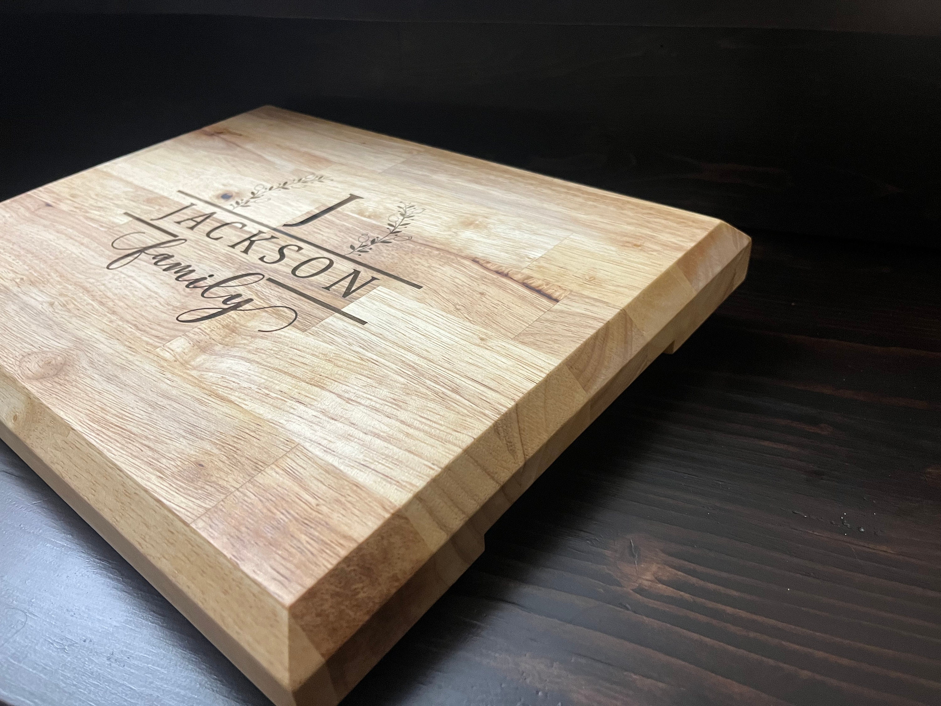Engraved Butcher Block With Handles - Etsy